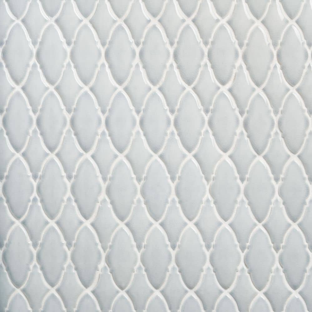 Ivy Hill Tile Delphi Valor Arctic Blue 9 in. x 12 in. Crackled Glossy ...