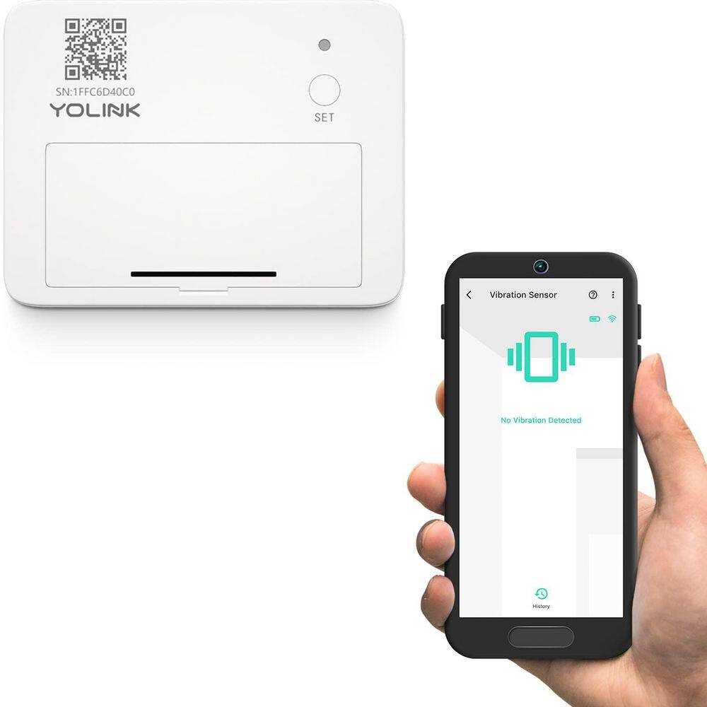 YoLink 1000 ft. Smart LoRa Vibration Sensor with Remote Monitor and ...
