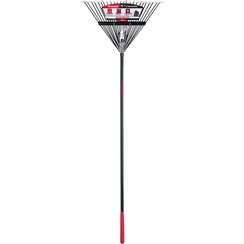 Razor-Back 51 in. Fiberglass Handle 24-Tine Steel Rake 2915200 - The ...