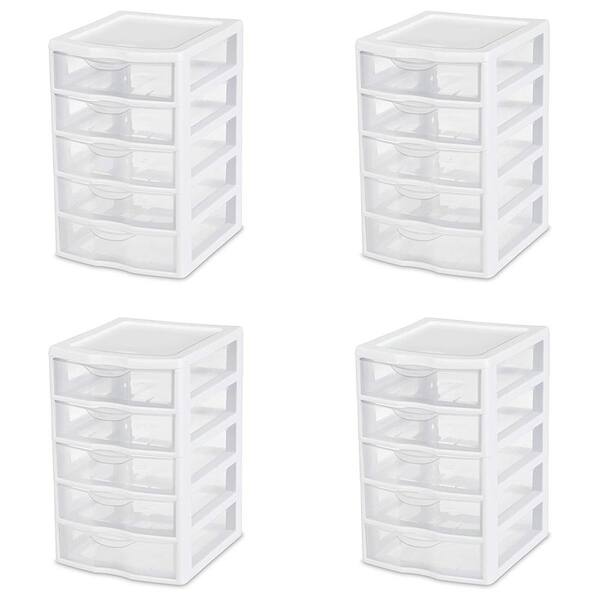 Reviews for Sterilite Clearview 2.8 Gal. 5-Drawer Small Plastic Desktop ...