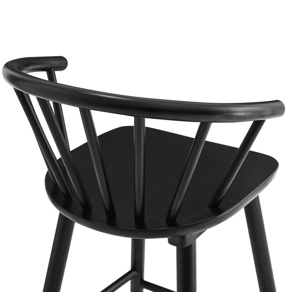 LUE BONA Winson Windsor 24 in. Black Solid Wood Bar Stool for Kitchen ...