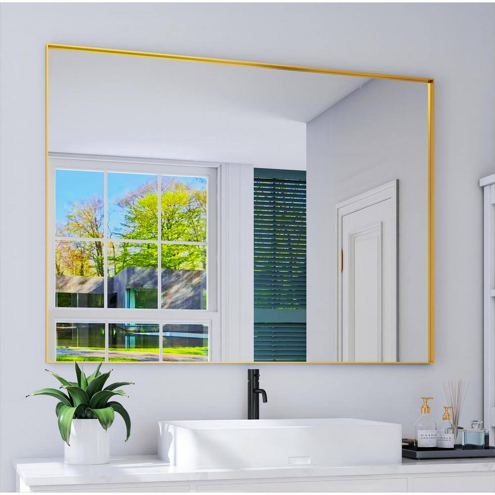 TOOLKISS 48 in. W x 36 in. H Rectangular Aluminum Framed Wall Bathroom ...