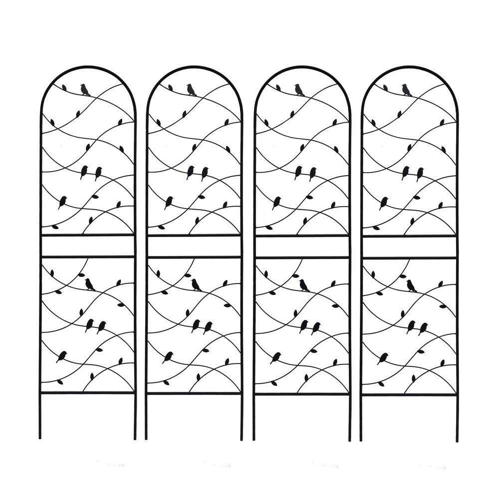 Zeus & Ruta 71 in. x 19.7 in. Metal Garden Trellis Rustproof Trellis ...