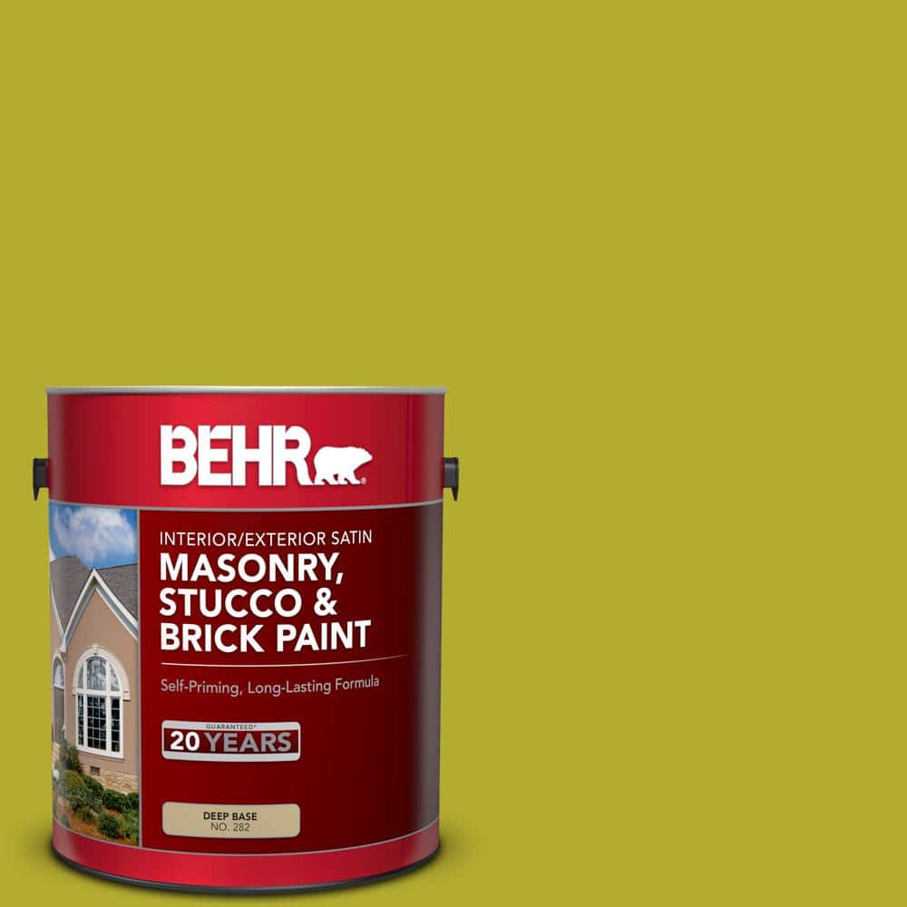 BEHR 1 gal. #P340-6 Green Neon Satin Interior/Exterior Masonry, Stucco ...