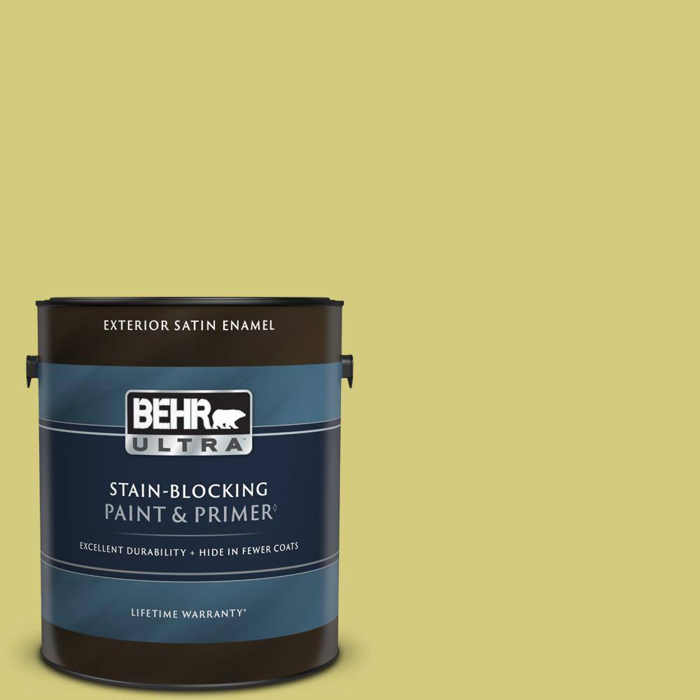 BEHR ULTRA 1 gal. #P350-4 Spring Grass Satin Enamel Exterior Paint ...