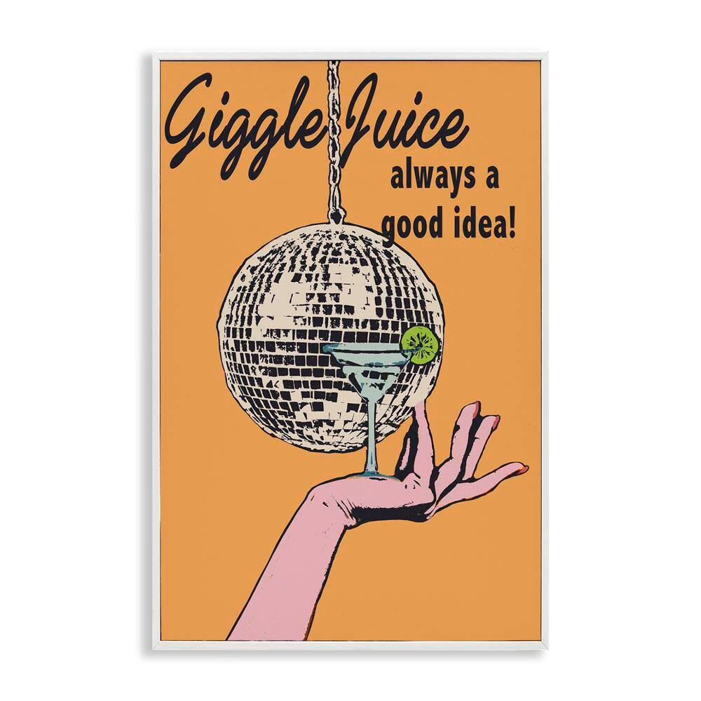 Stupell Industries Giggle Juice Cocktail by Graffi*tee Studios White ...