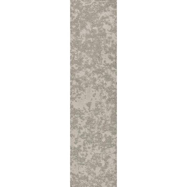 FLOORIGAMI Woven Fringe Gray Residential 9 in. x 36 Peel and Stick ...