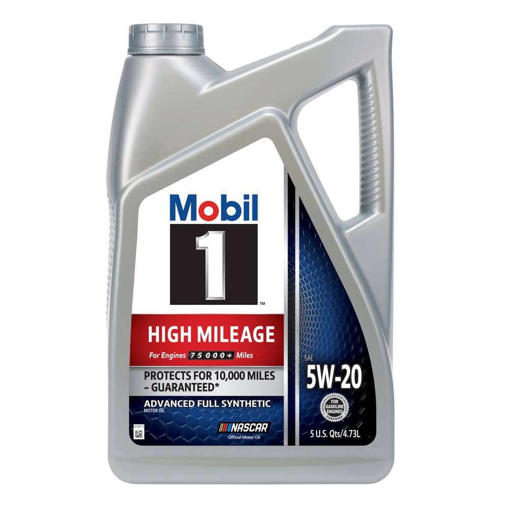 Mobil 1 120 oz. 5W-20 High Mileage Motor Oil 120768 - The Home Depot