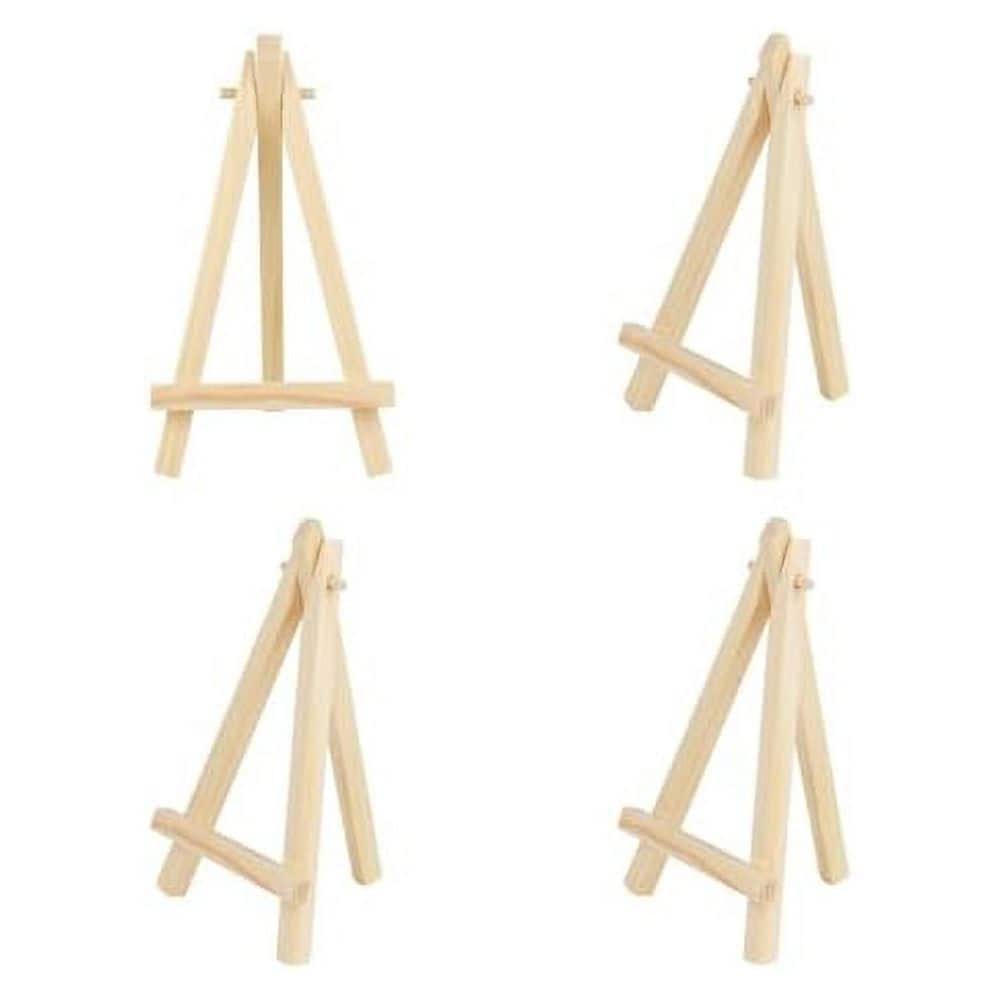 4-Pack Mini Wood Easel Display Stand Natural Pine Folding Tabletop ...