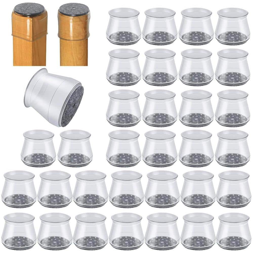 Angel Sar 32-Piece 1.3 in. 2 in. Chair Leg Protectors for Hardwood ...