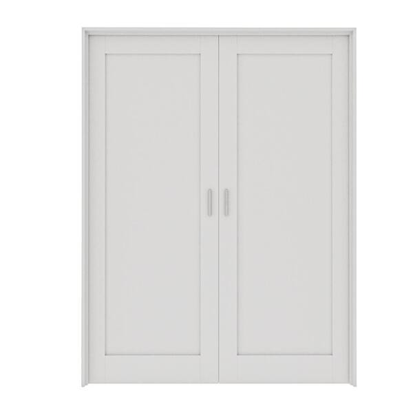 ARK DESIGN 48 in. x 80 in. Universal 1-Lite Frosted Glass White Glass ...