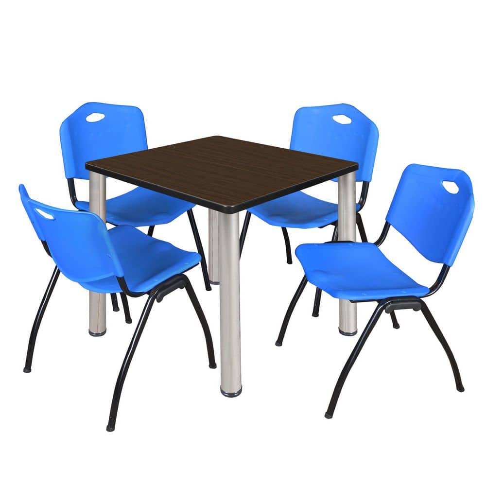 Regency Kee 30 in Neo Walnut Square Breakroom Table Desk and 4 'M ...