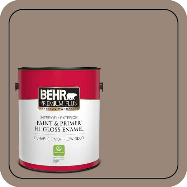 BEHR PREMIUM PLUS 1 gal. #PPU5-06A Light Truffle Hi-Gloss Enamel ...