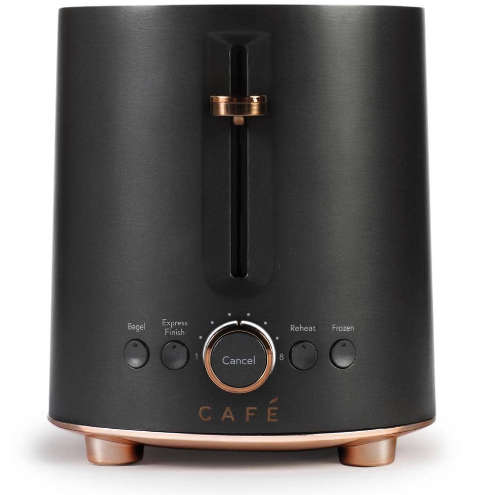 Cafe 2-Slice 1,600-Watt Matte Black Wide Slot Toaster with 8-Shade ...