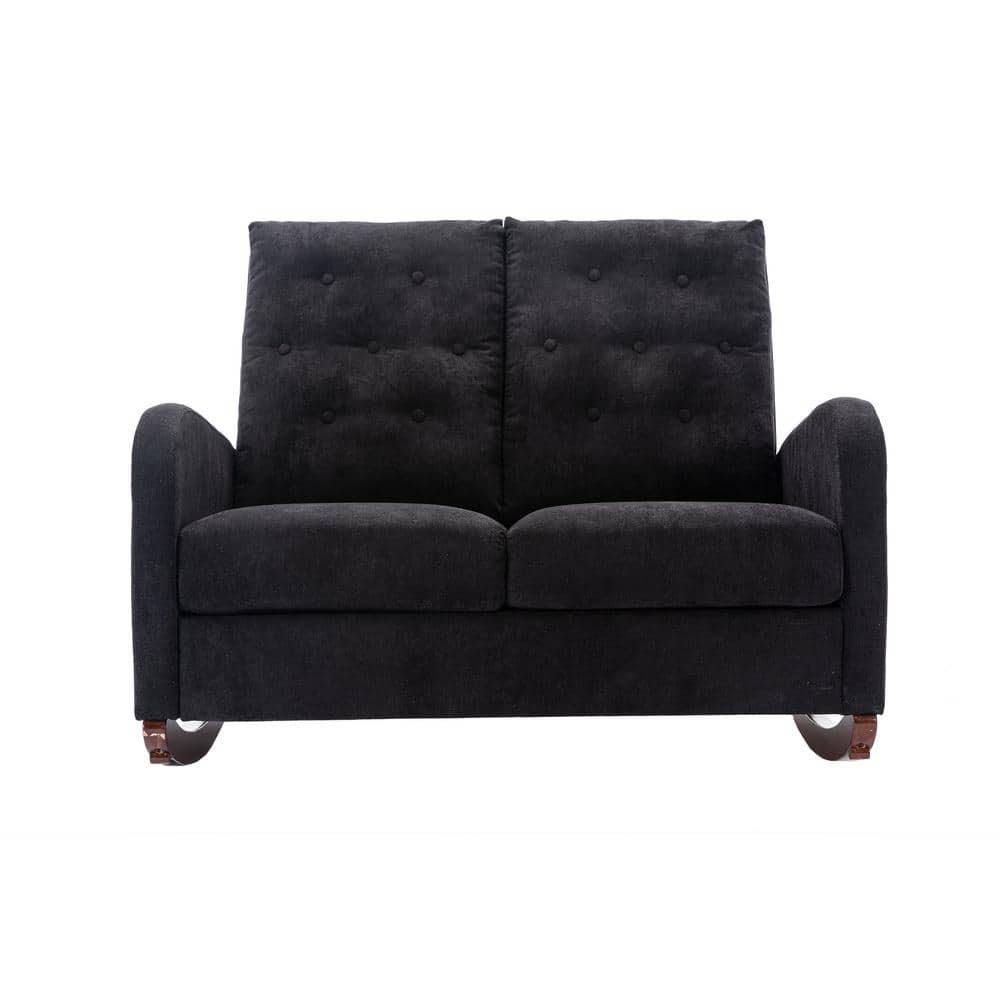 Modern Black Velvet Double Rocker Chair JX39540399 - The Home Depot