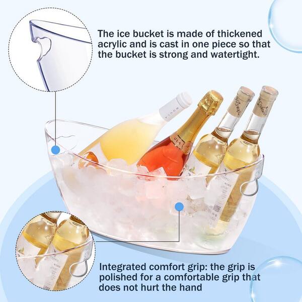 Drinks Bucket WRINGKIT For Parties, Clear Acrylic Champagne Bucket With ...