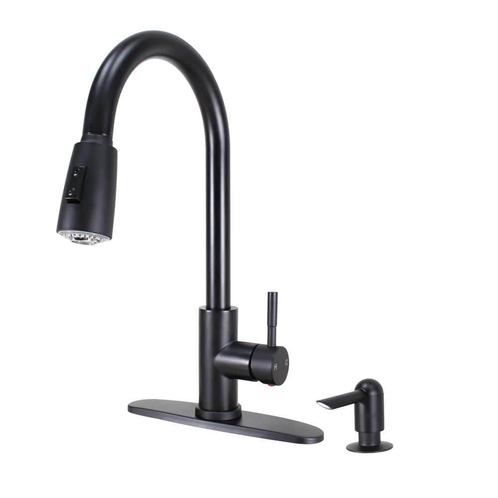WASSERMAN FAUCETS Single Handle High Spout Pull-Down Dual Sprayer ...