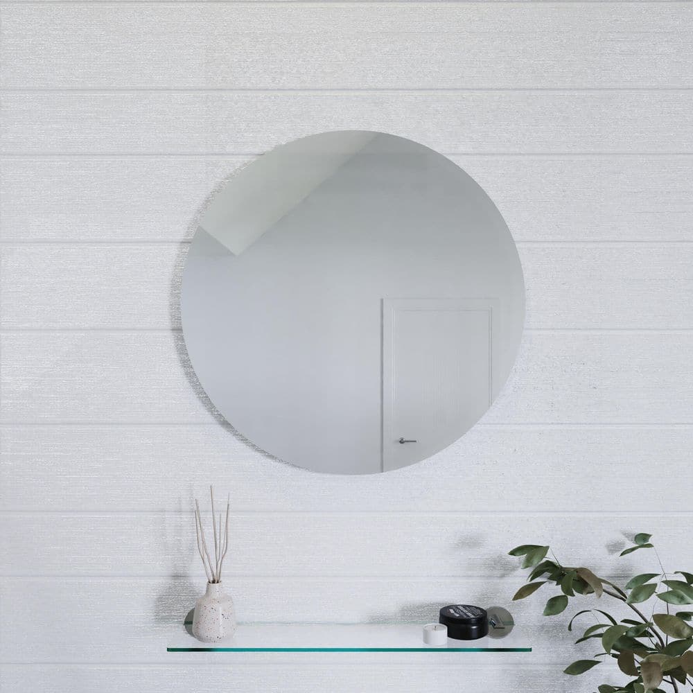 Croydex 24 in. W x 24 in. H Large Circle Frameless Wall Mounted ...