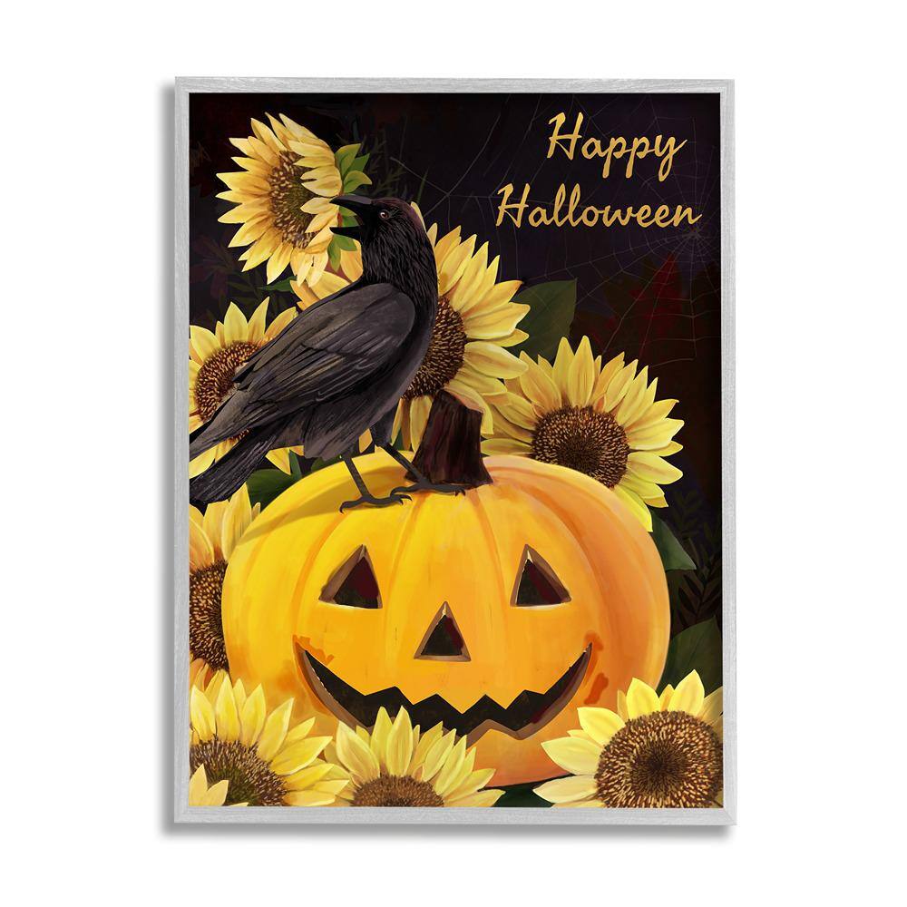 Stupell Industries Crow on Jack-o-Lantern by Diane Neukirch 1 Piece ...