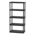 GRACIOUS LIVING Black 24 in. x 56.25 in. x 36 in. Knect-A-Shelf 3-Tier ...