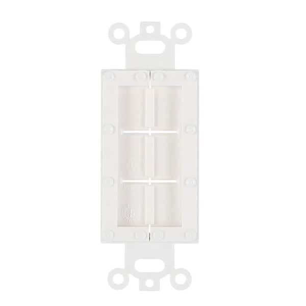 Commercial Electric 1-Gang White Flexible Cable Pass-Through Plastic ...