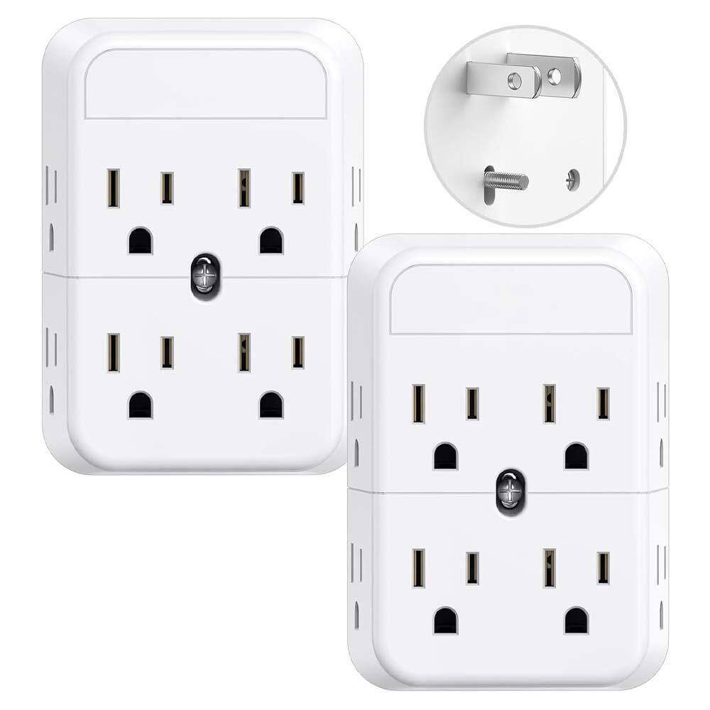 YICHUHAOXI 2 Prong to 3 Prong Outlet Adapter, 8-Outlets, Polarized Plug ...