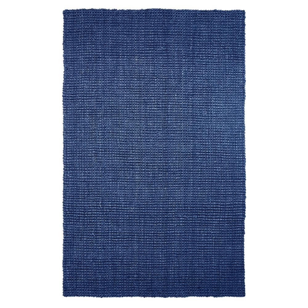 SUPERIOR Kula Navy Blue 8 ft. x 10 ft. Hand Braided Jute Area Rug ...