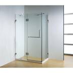 Dreamwerks 47 in. x 32 in. x 79 in. Frameless 3-Piece Corner Frameless Pivot Shower Enclosure in ...