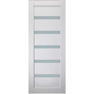 Belldinni Leora N 36 in. x 80 in. No Bore 5-Lite Frosted Glass Bianco ...