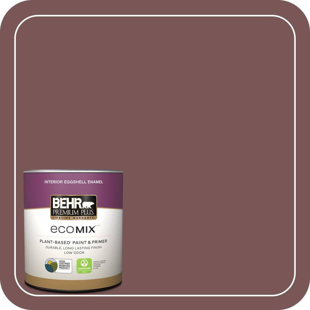 BEHR PREMIUM PLUS 1 qt. #120F-6 Japanese Maple Eggshell Enamel EcoMix ...