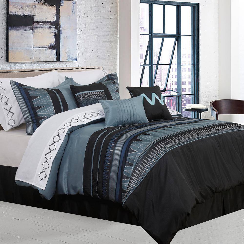 Black Graphic Full Polyester Comforter Only 60668.7D.15 - The Home Depot