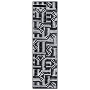 World Rug Gallery Milan Cream 7 ft. 10 in. x 10 ft. Contemporary Stripe ...