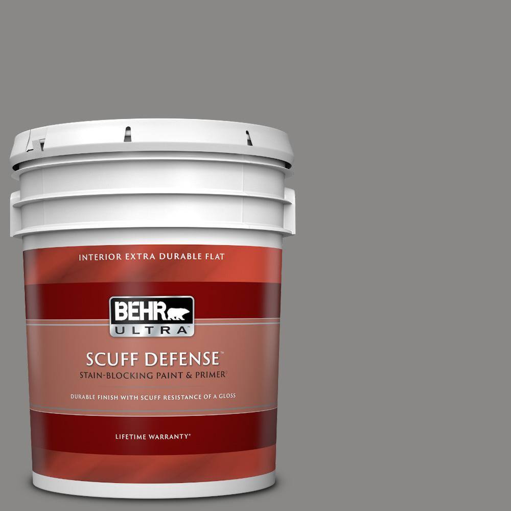 BEHR ULTRA 5 gal. #PPU26-04 Falcon Gray Extra Durable Flat Interior ...