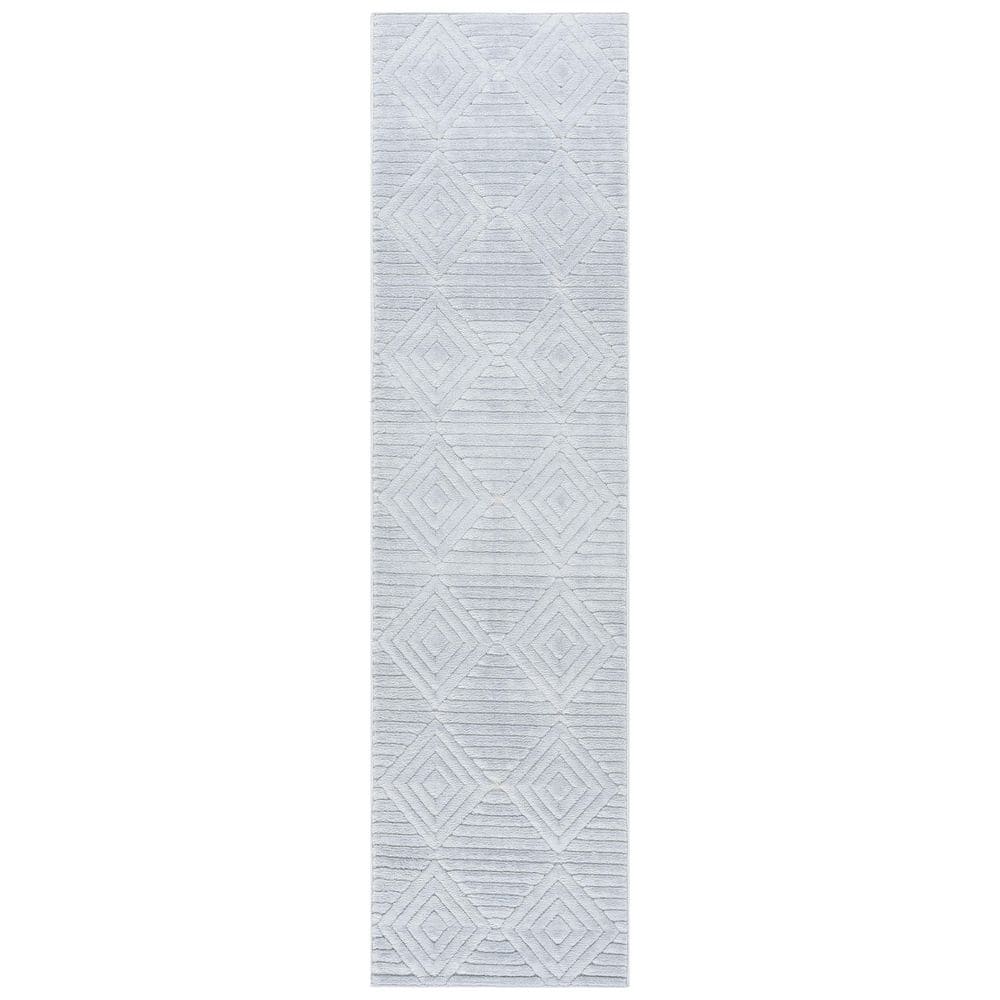 SAFAVIEH Selena 2 ft. x 8 ft. Blue Solid Diamond Runner Rug SLE684M-28 ...