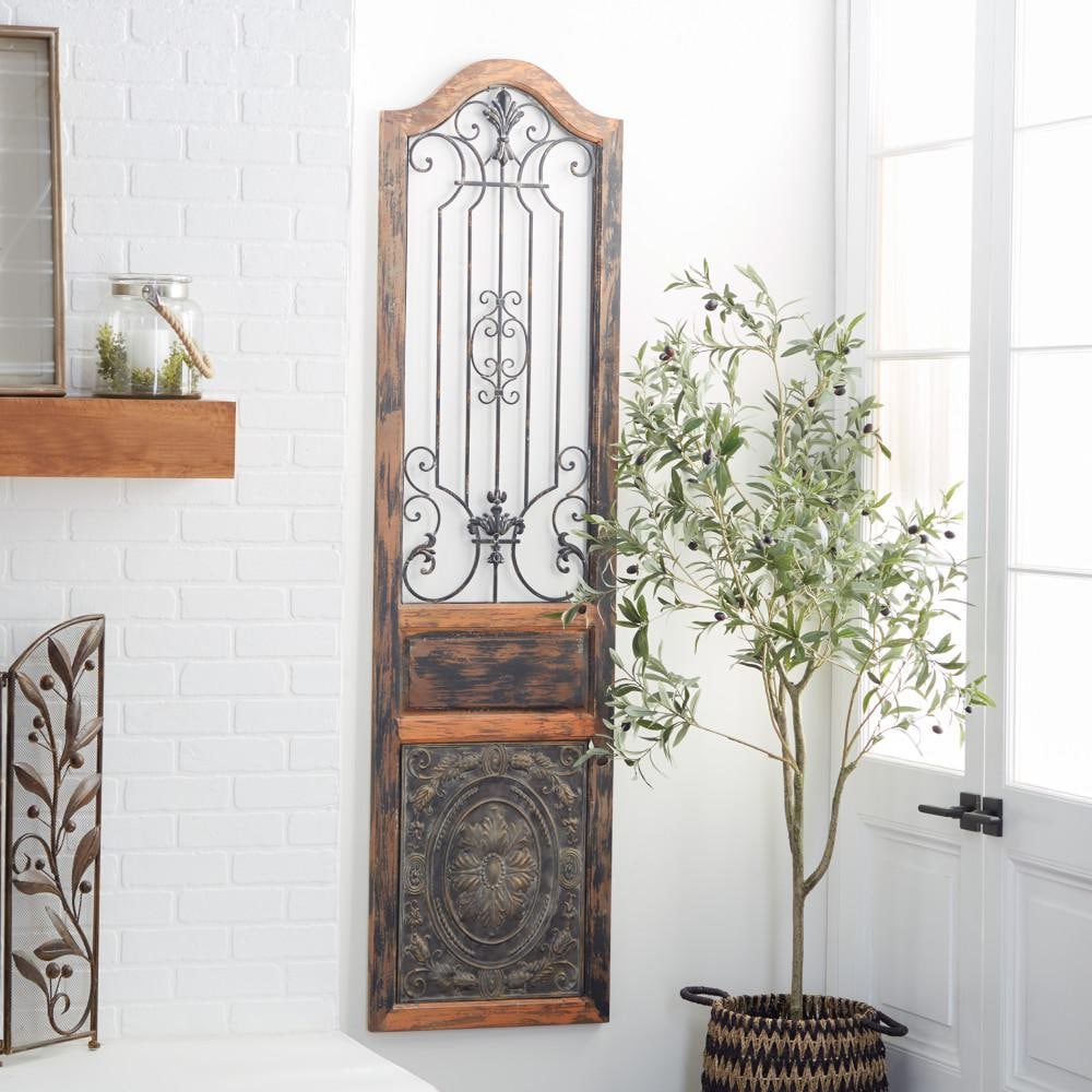 Litton Lane 19 in. x 72 in. Wood Brown Distressed Door Inspired ...