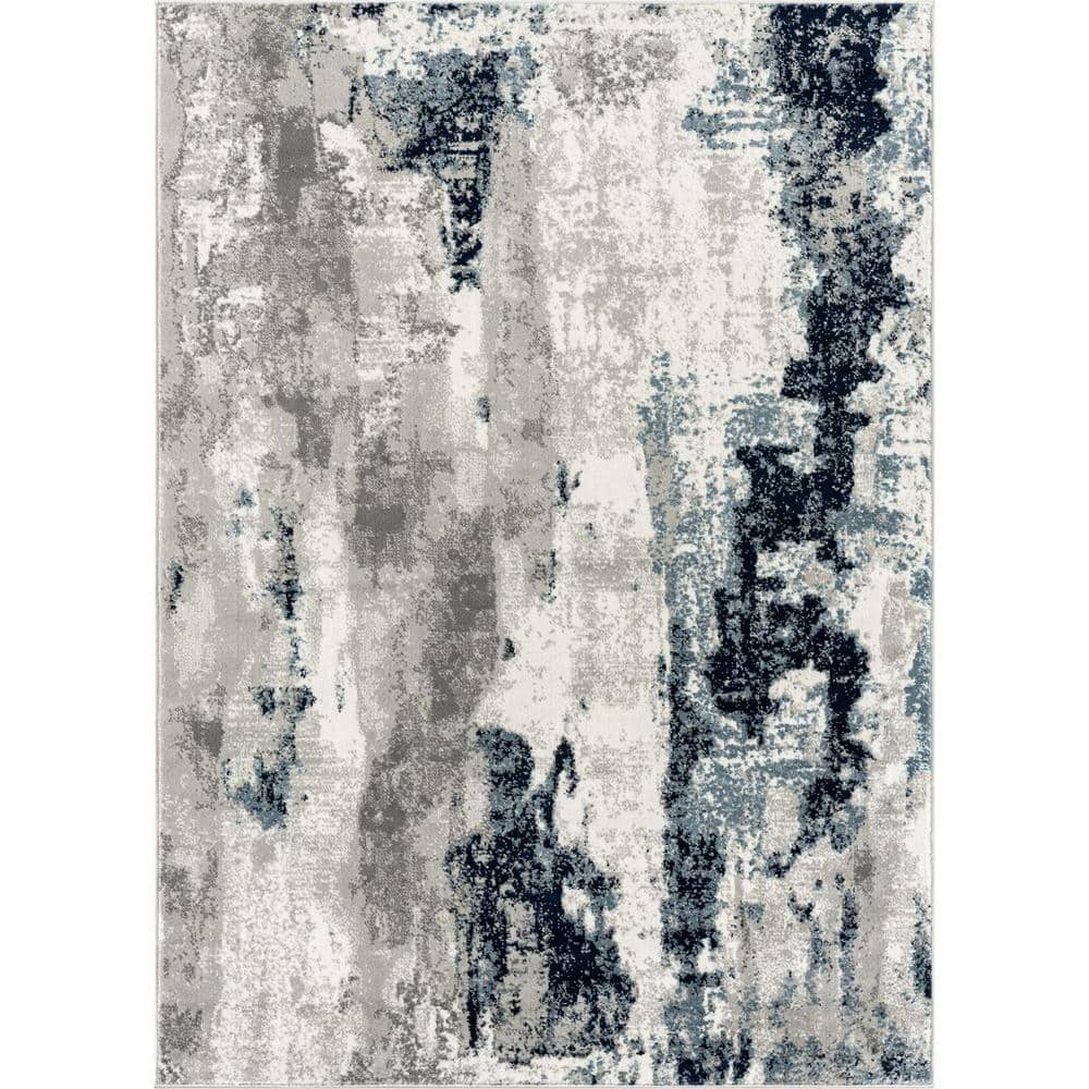 Kimberly Collection Ivory 5x7 Modern Abstract Polypropylene Area Rug ...