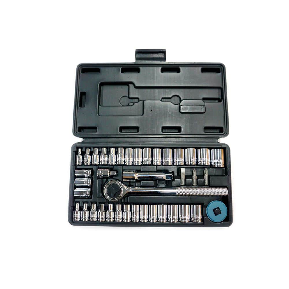 Anvil 40-Piece 1/4 in. and 3/8 in. Drive SAE/Metric Socket Set with ...