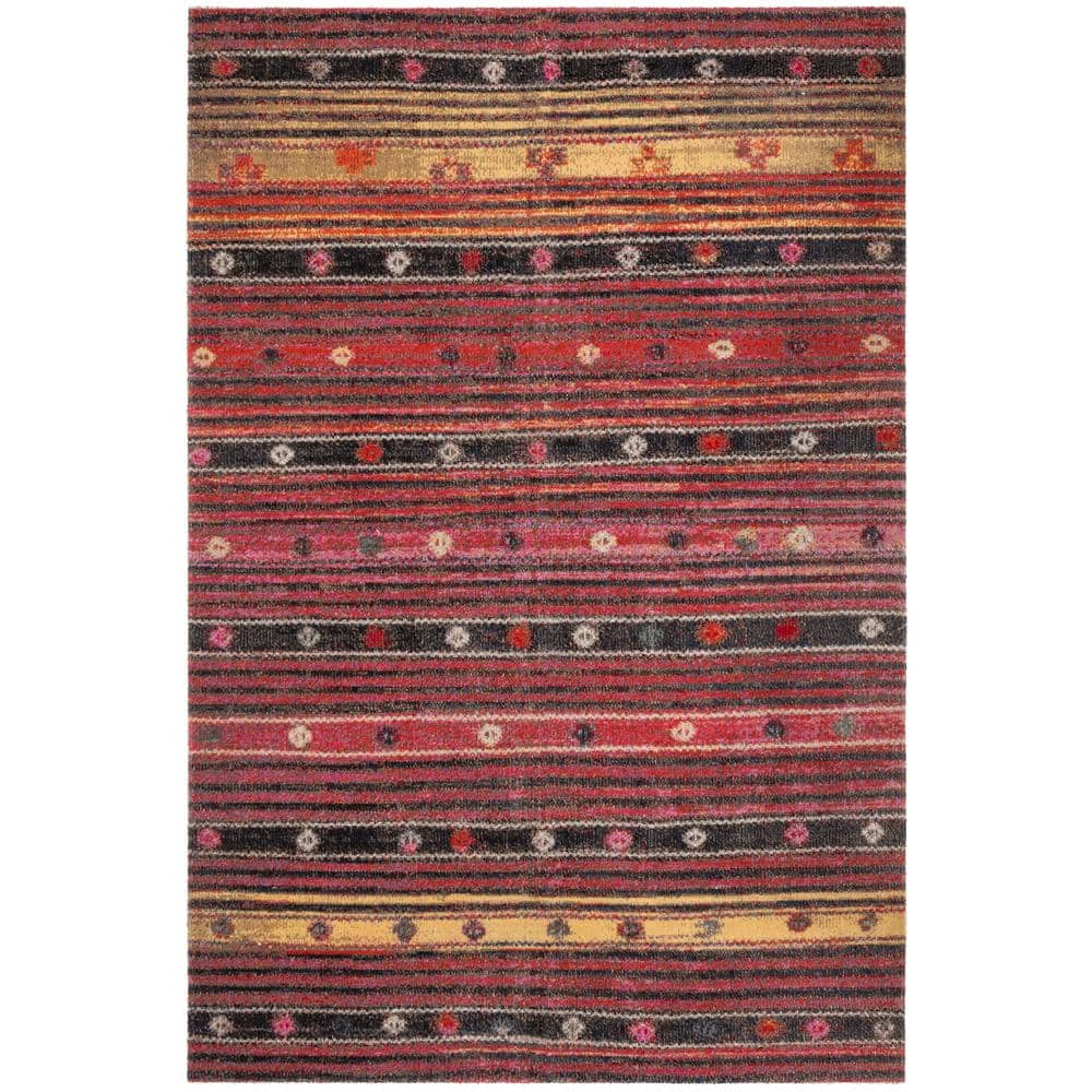 SAFAVIEH Montage Rust/Multi Doormat 3 ft. x 5 ft. Geometric Indoor ...