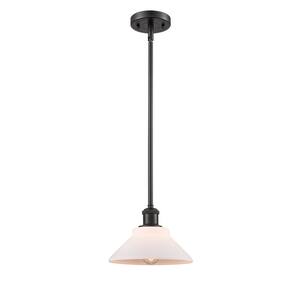 Innovations Cone 1-Light Oil Rubbed Bronze Matte White Shaded Pendant Light with Matte White ...