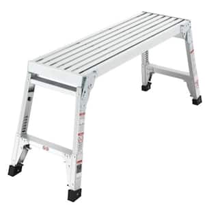 VEVOR 5.9 ft. Work Platform Adjustable Height, Folding Alloy Steel Step ...
