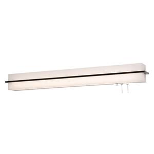 AFX Apex 50 in. 68-Watt Integrated LED Expresso/Linen White Overbed ...