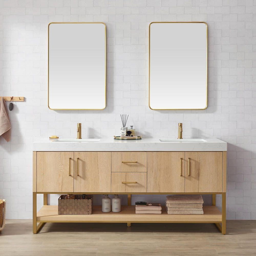 ROSWELL Kolkata 72 in.W x 22 in.D x 34 in.D Double Bath Vanity in ...
