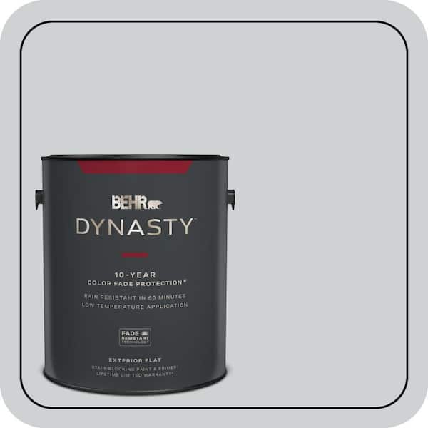 BEHR DYNASTY 1 gal. #N510-1 Silver Shadow Flat Exterior Stain-Blocking ...