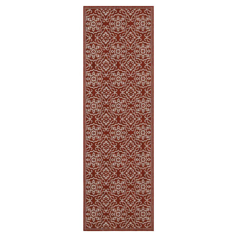 PLAYA RUG Eliza Red 2 ft. x 8 ft. Indoor/Outdoor Area Rug ELZ-Red-2X8 ...