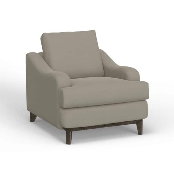 Benjara Alfi Almond Gray and Brown Polyester Accent Chair BM323336 ...