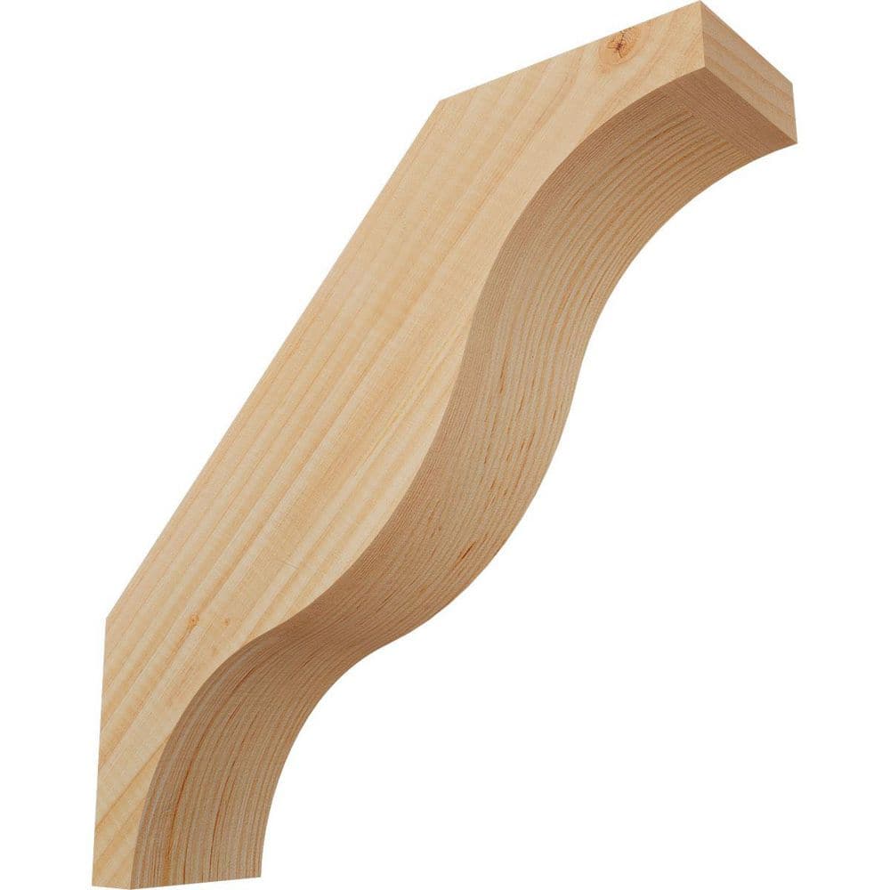 Ekena Millwork 3 1/2"W x 14"D x 14"H Funston Smooth Knee Brace, Douglas ...