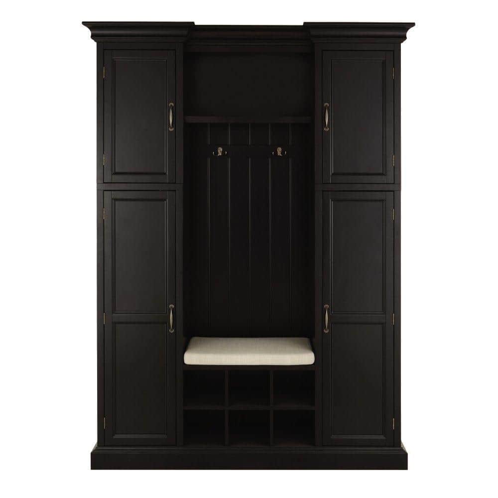 Home Decorators Collection Royce Solid Black 60 in. W Hall Tree ...