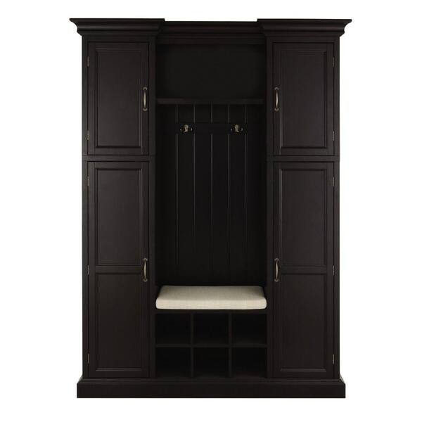 Home Decorators Collection Royce Solid Black 60 in. W Hall Tree ...