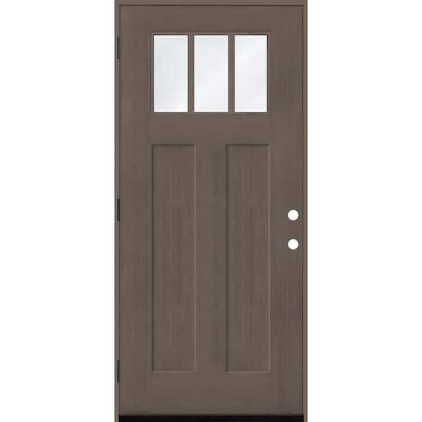 Steves & Sons Regency 36 in. x 80 in. 1/4 TopL 3SDL Clear Glass RHOS ...