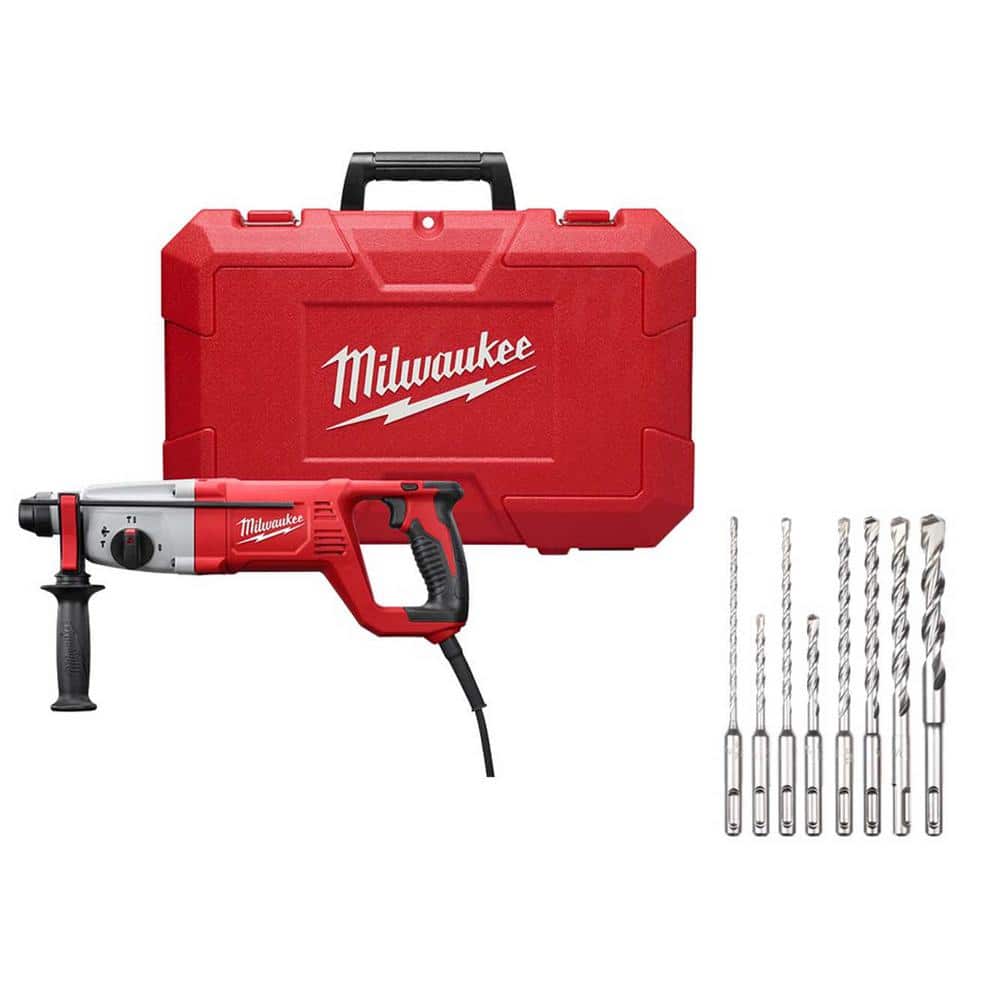 Milwaukee 8 Amp Corded 1 in. SDS D-Handle Rotary Hammer 2-Cutter SDS ...
